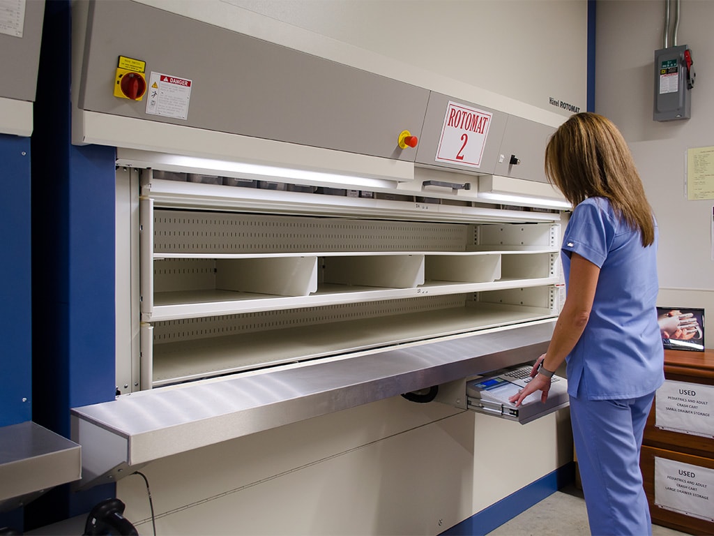 Rotomat Industrial Vertical Carousel Storage System | Patterson