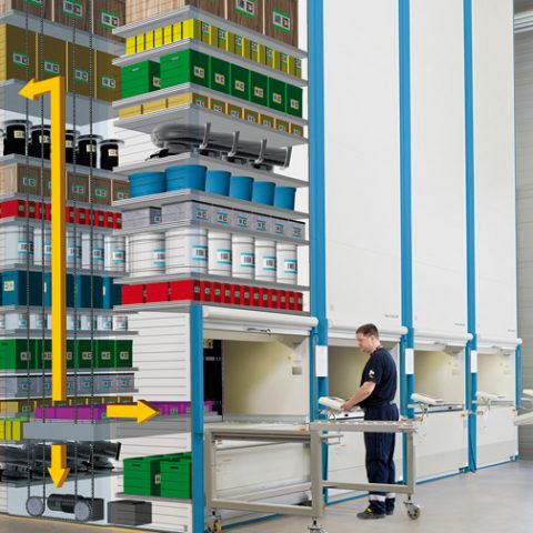 Vertical Lift for Warehouse Organization Lean Lift | Patterson Pope